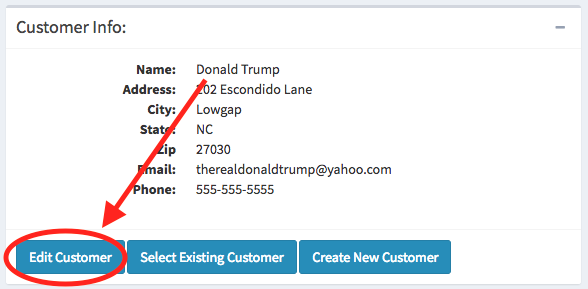 Customer Information Panel | Hibbitts Auto Pro