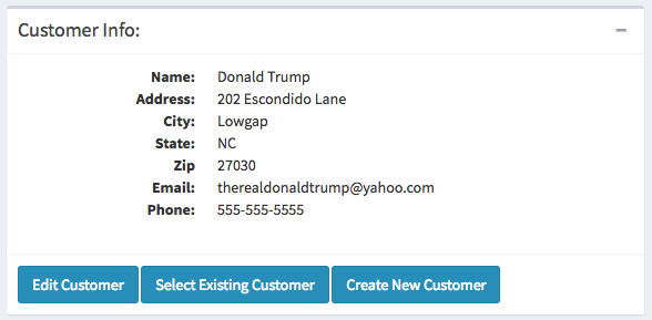Customer Information Panel | Hibbitts Auto Pro