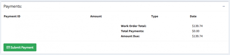 Payments Panel | Hibbitts Auto Pro