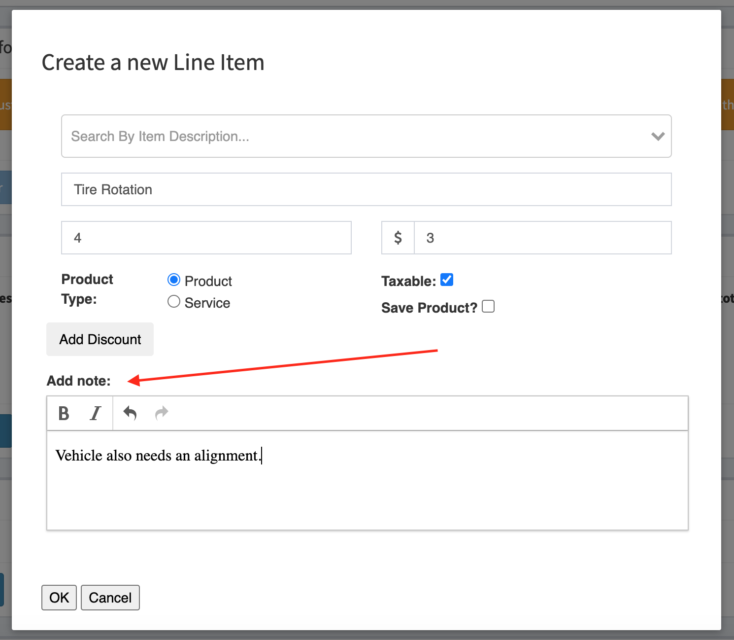 How to Add and Edit Notes For Line Items | Hibbitts Auto Pro