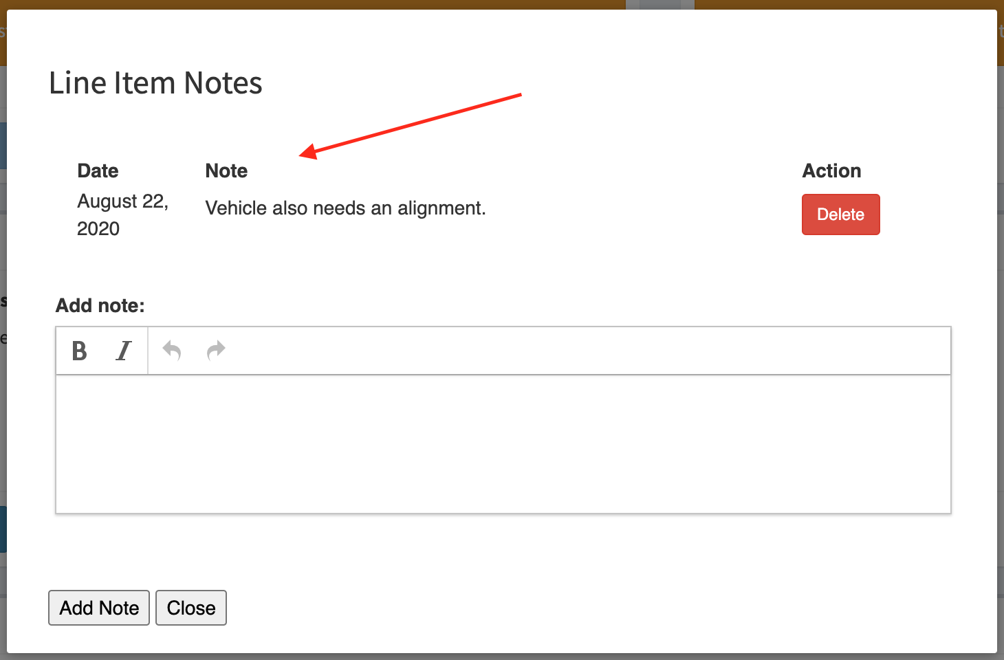 How to Add and Edit Notes For Line Items | Hibbitts Auto Pro